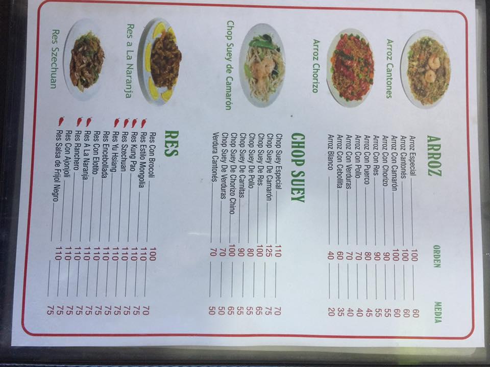 Menu at FOOD VILLAGE restaurant, Tijuana