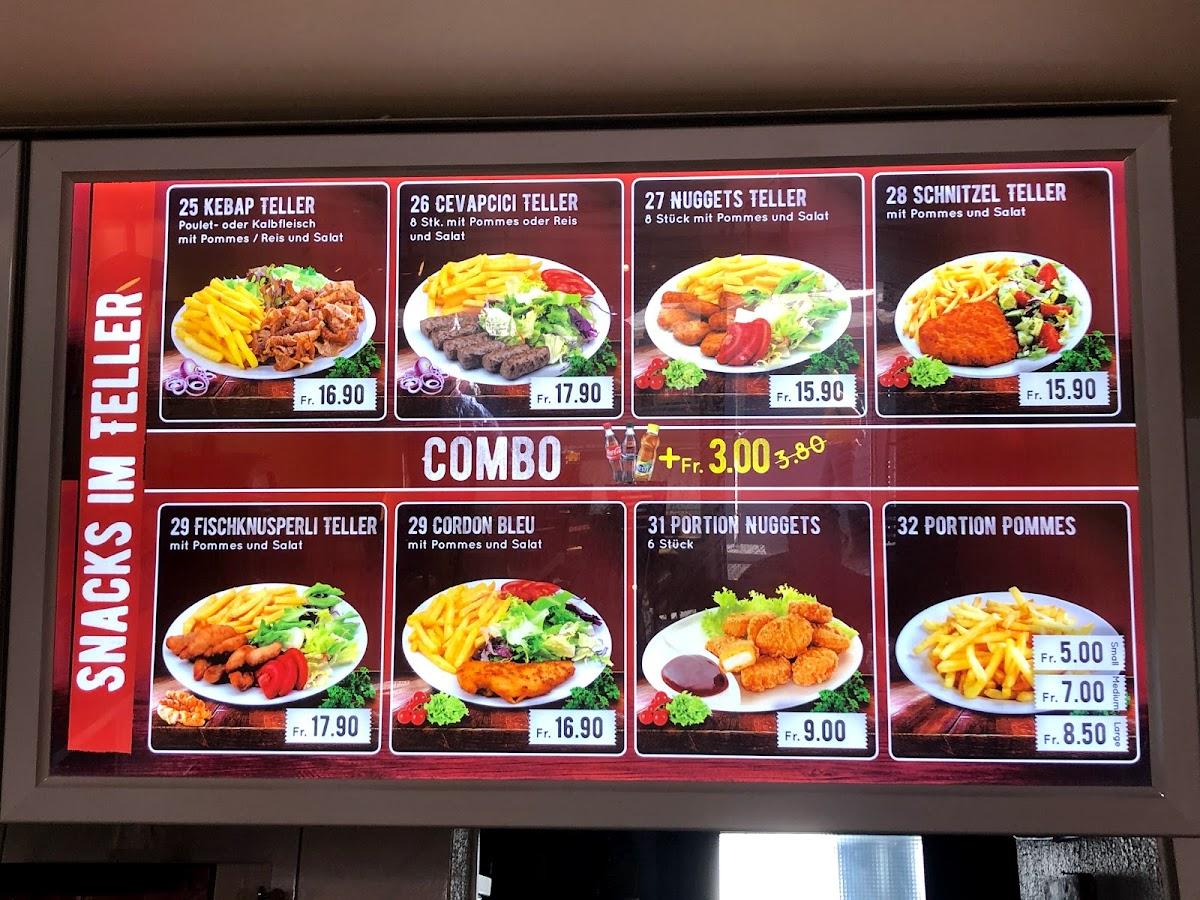 Menu at Snack-Express, Interlaken