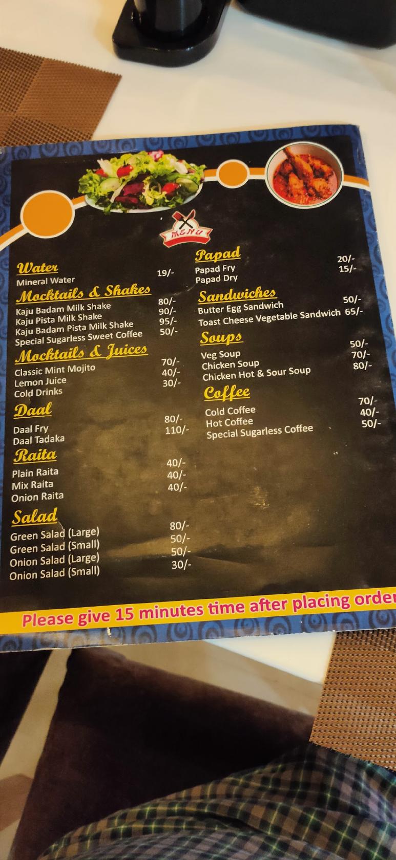 Menu at The flavors motihari, Motihari