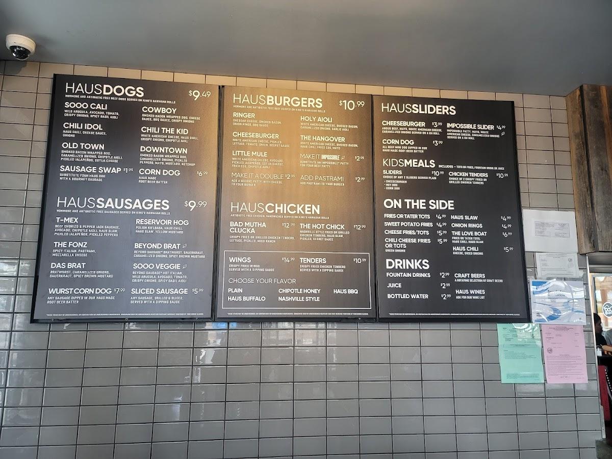 Menu at Dog Haus pub & bar, Vista, 227 E Broadway