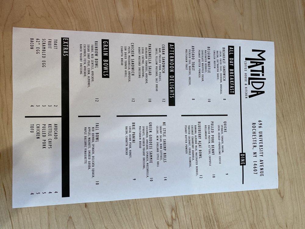 Menu at Melo Coffee & Kitchen cafe, Rochester