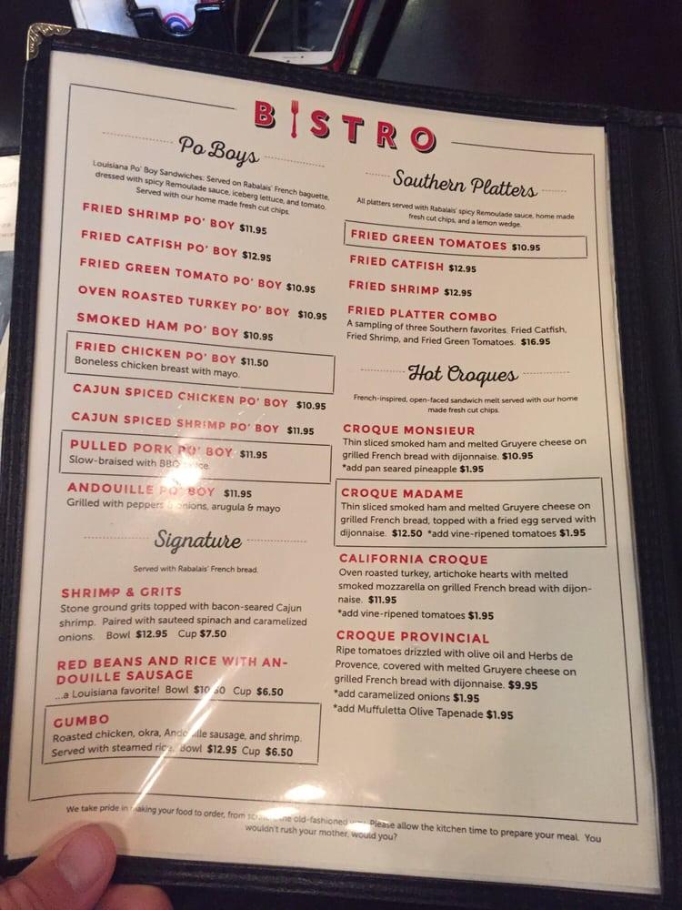 Menu at Rabalais' Bistro cafe, Santa Paula