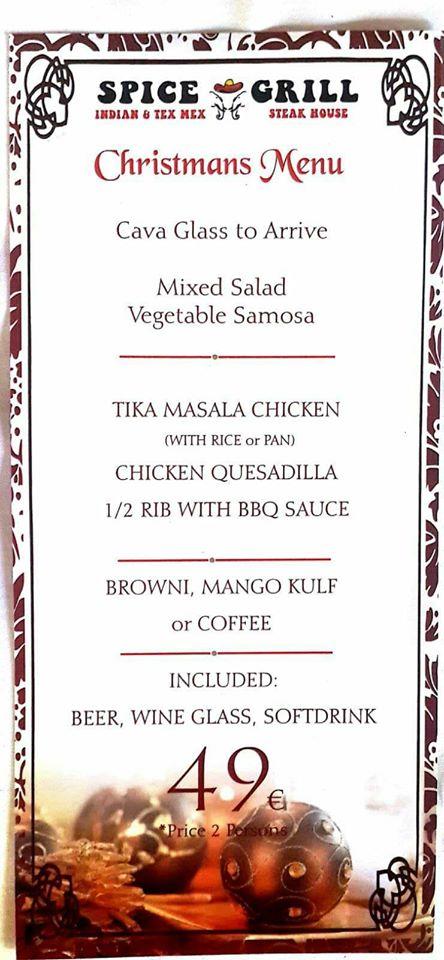 Menu at Spice Grill 2 restaurant, Torremolinos