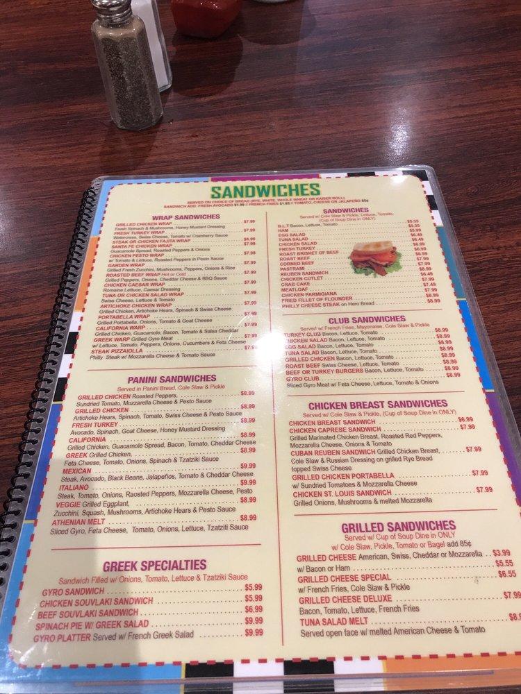 Menu at Splendid Diner restaurant, New Rochelle