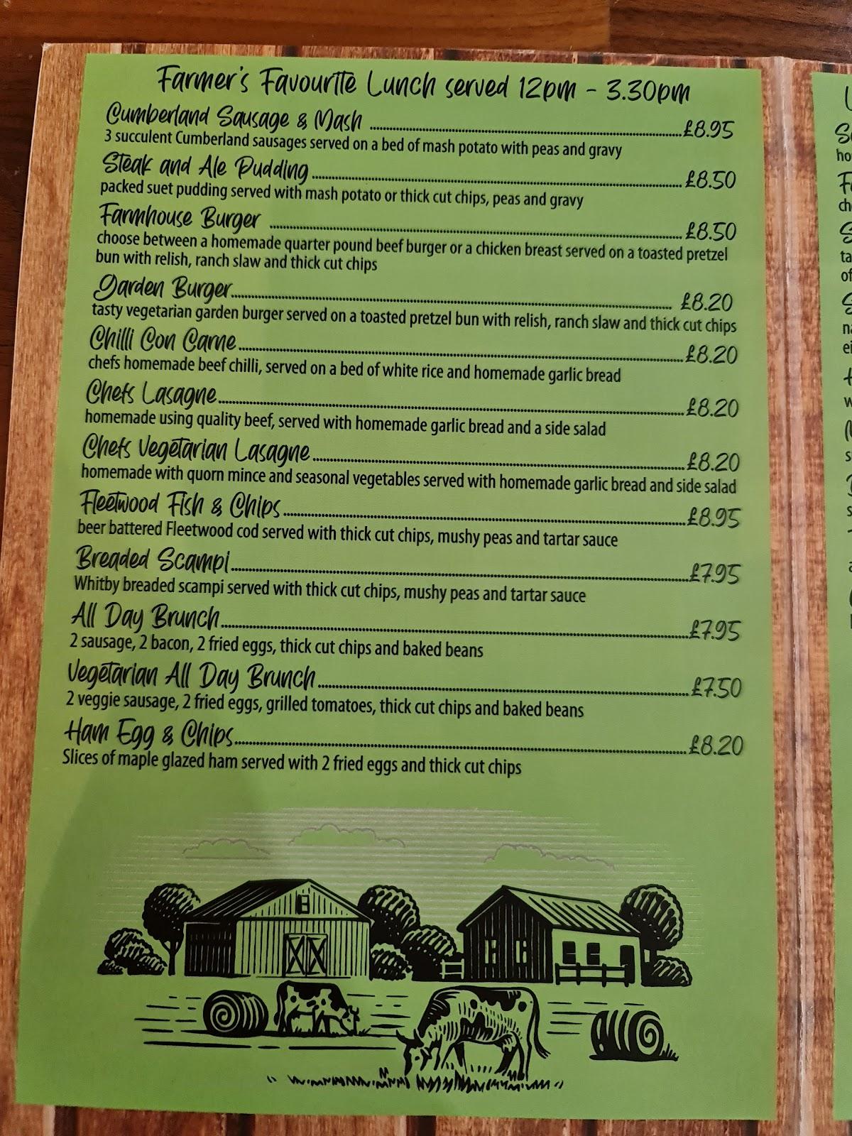 Menu at The Tractor Shed Bistro restaurant, Fleetwood
