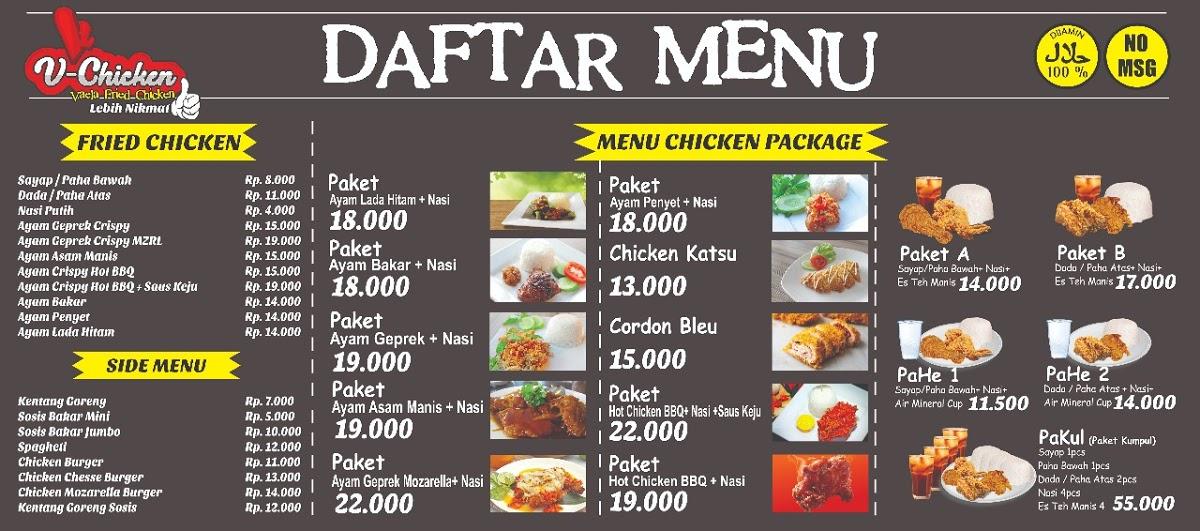 Menu at V - Chicken restaurant, Ranjeng