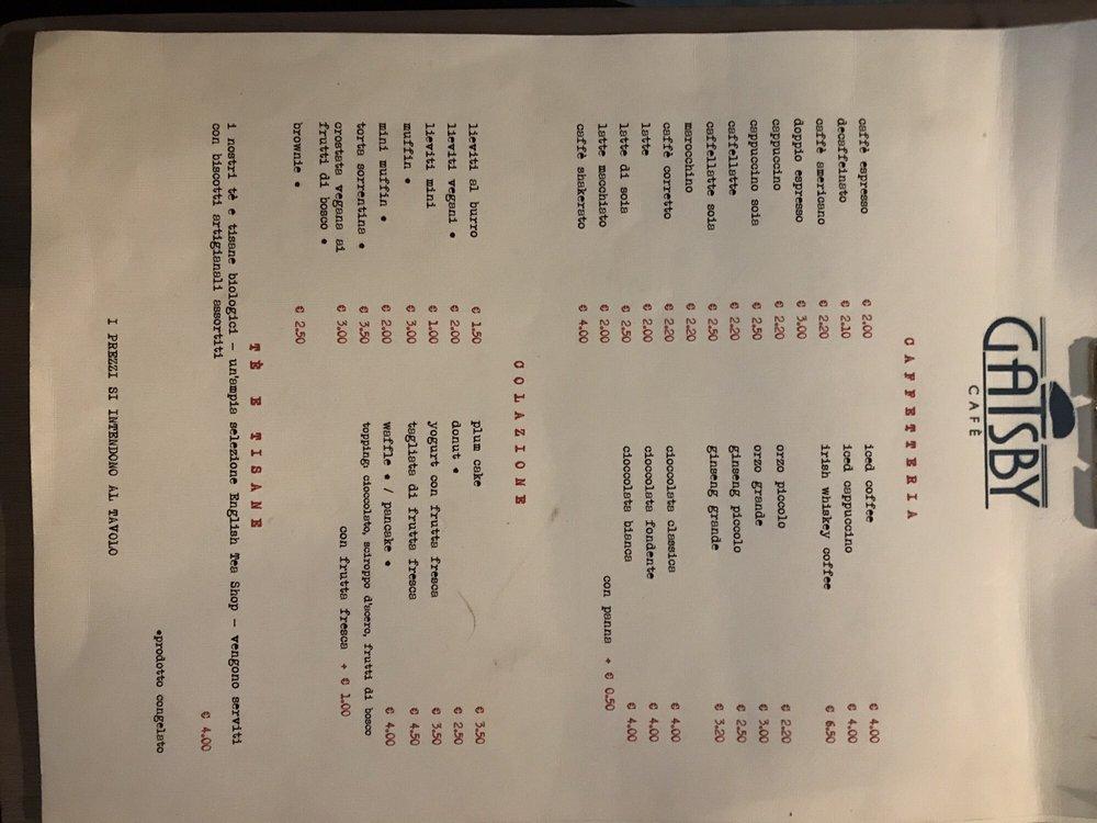 Menu at Gatsby Cafè pub & bar, Rome