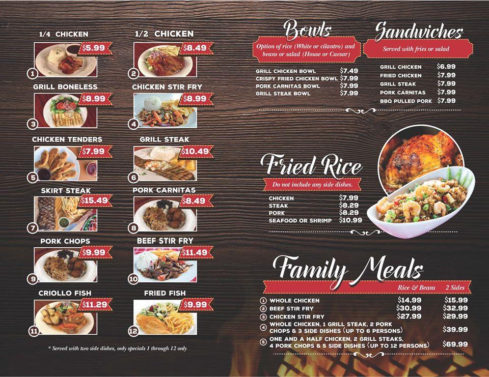 Carta del restaurante La Brasa Grill Sawgrass, Sunrise, Hiatus Rd