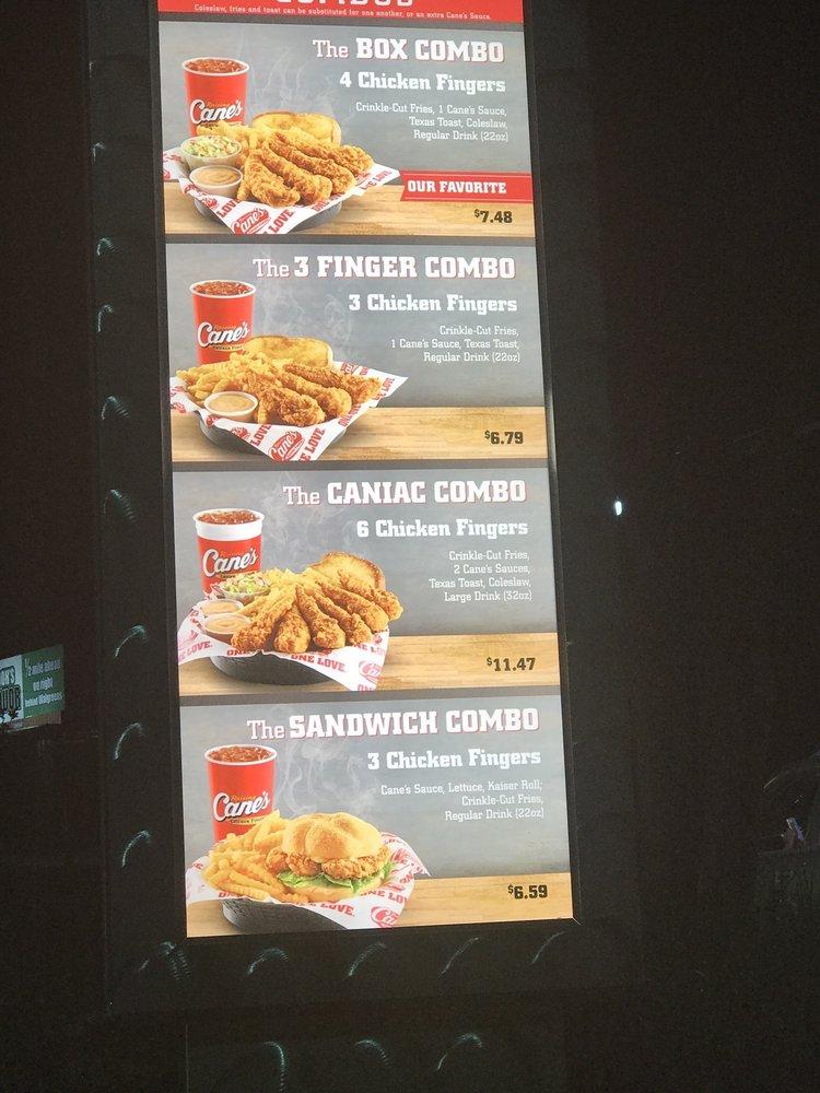 Menu at Raising Cane's Chicken Fingers fast food, Biloxi, Beach Blvd