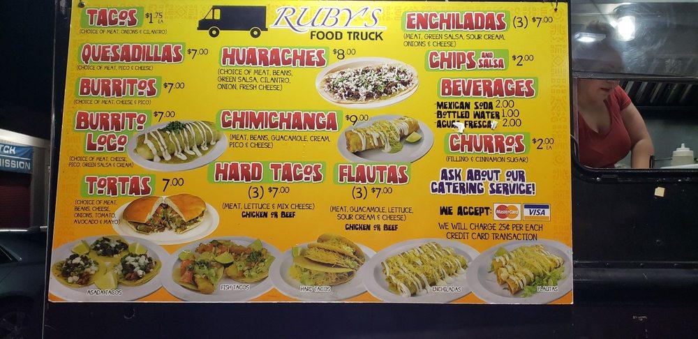 Carta del restaurante Ruby's Food Truck, Peoria, Phoenix-Wickenburg Hwy