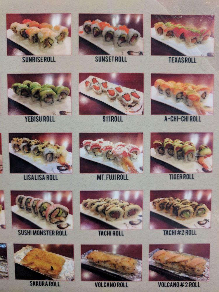 Menu at Sushi Tachi restaurant, North Las Vegas