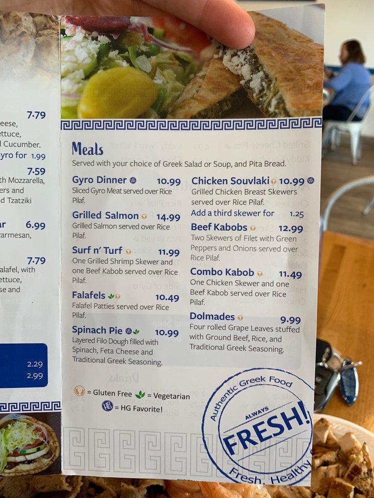 Menu at The Hungry Greek restaurant, Wesley Chapel
