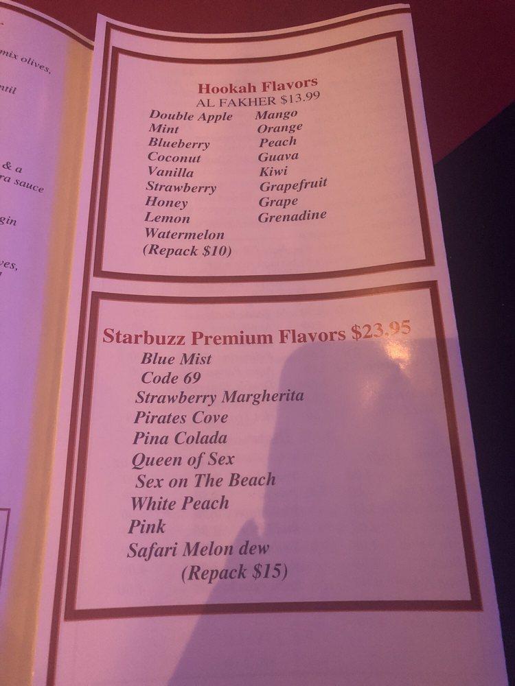 Menu at Trio Hookah Lounge pub & bar, Jacksonville