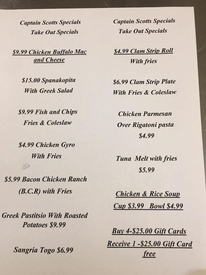 Menu at Captain’s Bar&Grille, Sandwich