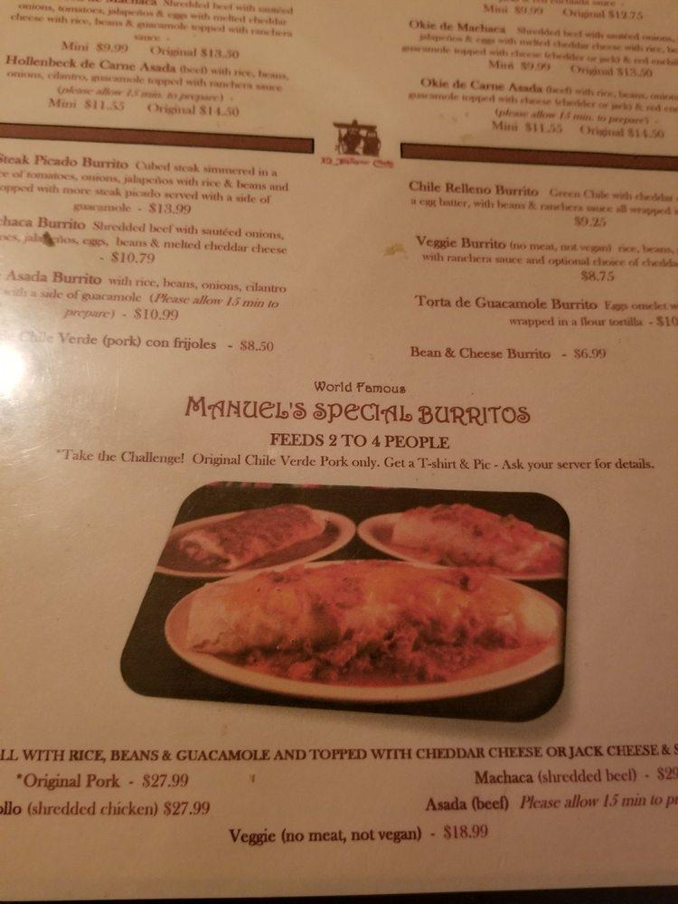 Menu at El Tepeyac Cafe, Los Angeles, 812 N Evergreen Ave