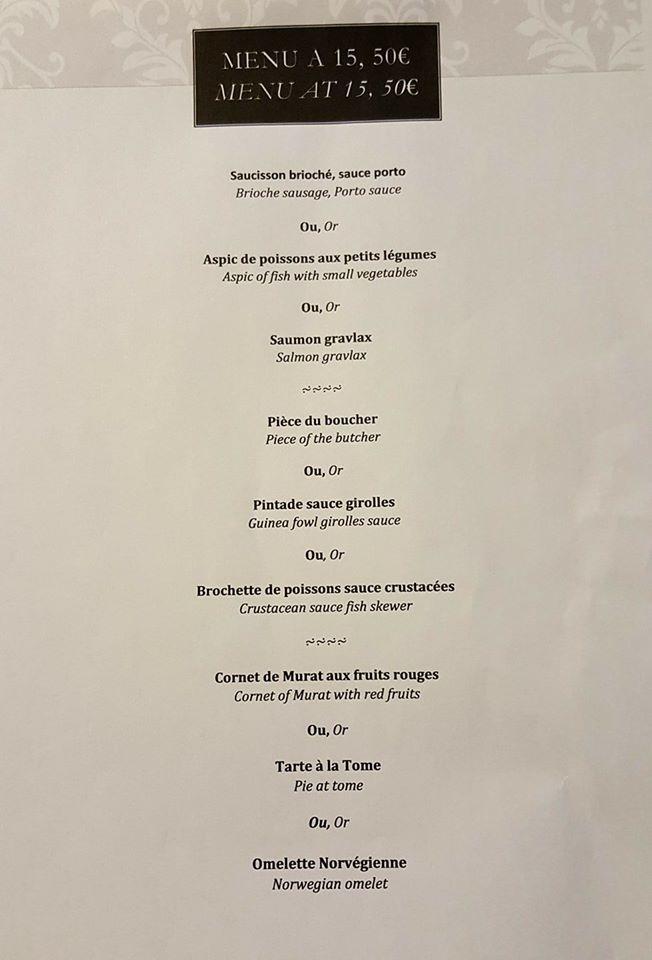 Menu au Le Renaissance Hôtel Restaurant Aurillac, Aurillac