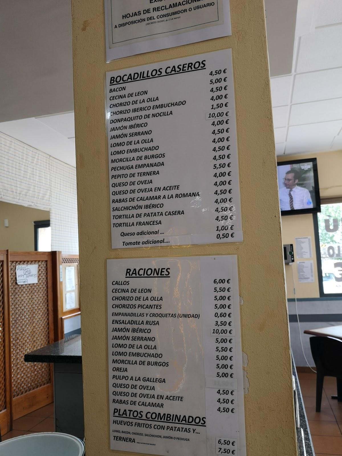 Carta del restaurante Don Paco, Palacios del Goda, Autovía del Noroeste