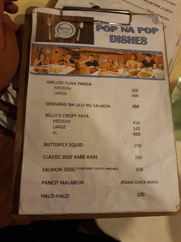 Menu at Belly's Restaurant, Malabon