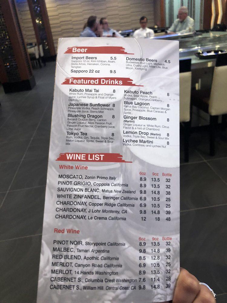 Menu at Kabuto Hibachi, Sushi & Udon restaurant, Rockville