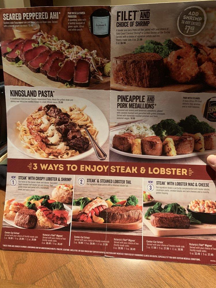 Menu at Outback Steakhouse, Oxnard
