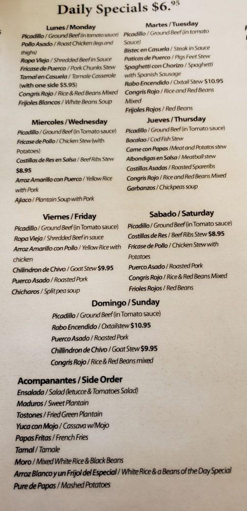 Menu at Rincon Cubano Of Cape Coral restaurant, Cape Coral, 958 Country ...