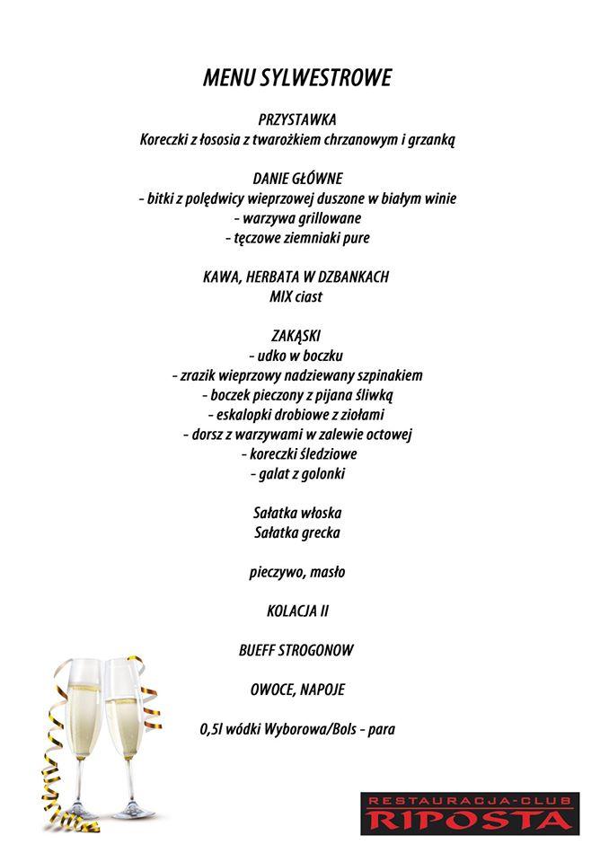Menu at Restauracja Club "Riposta", Poland