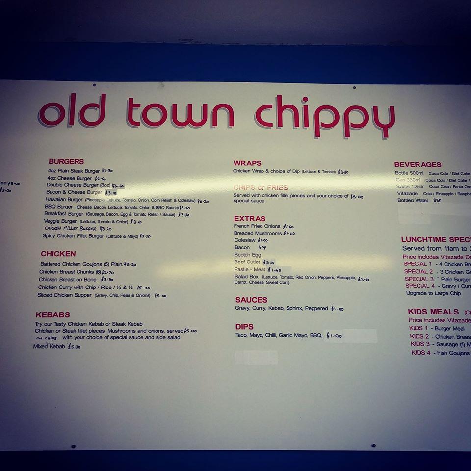 Menu at The Old Town Chippy Castledawson restaurant, Castledawson