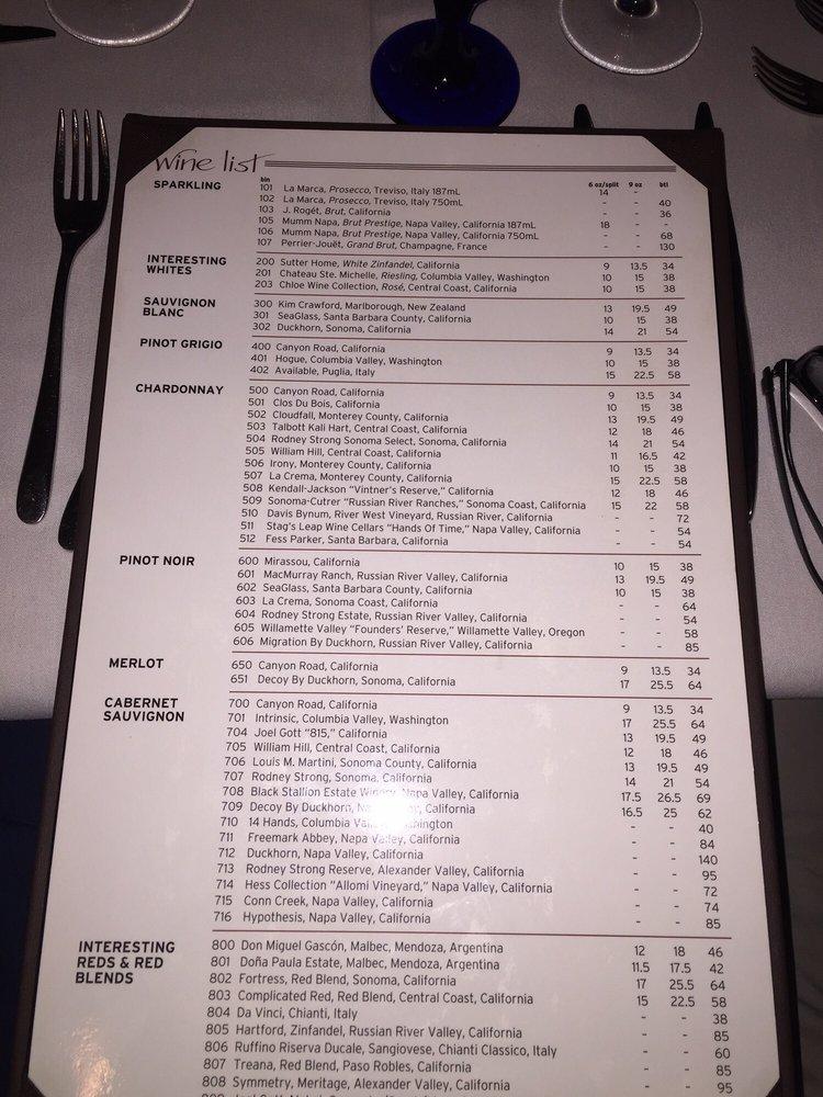 Menu at Courtside Steakhouse, Punta Rassa, Harbour Pointe Dr
