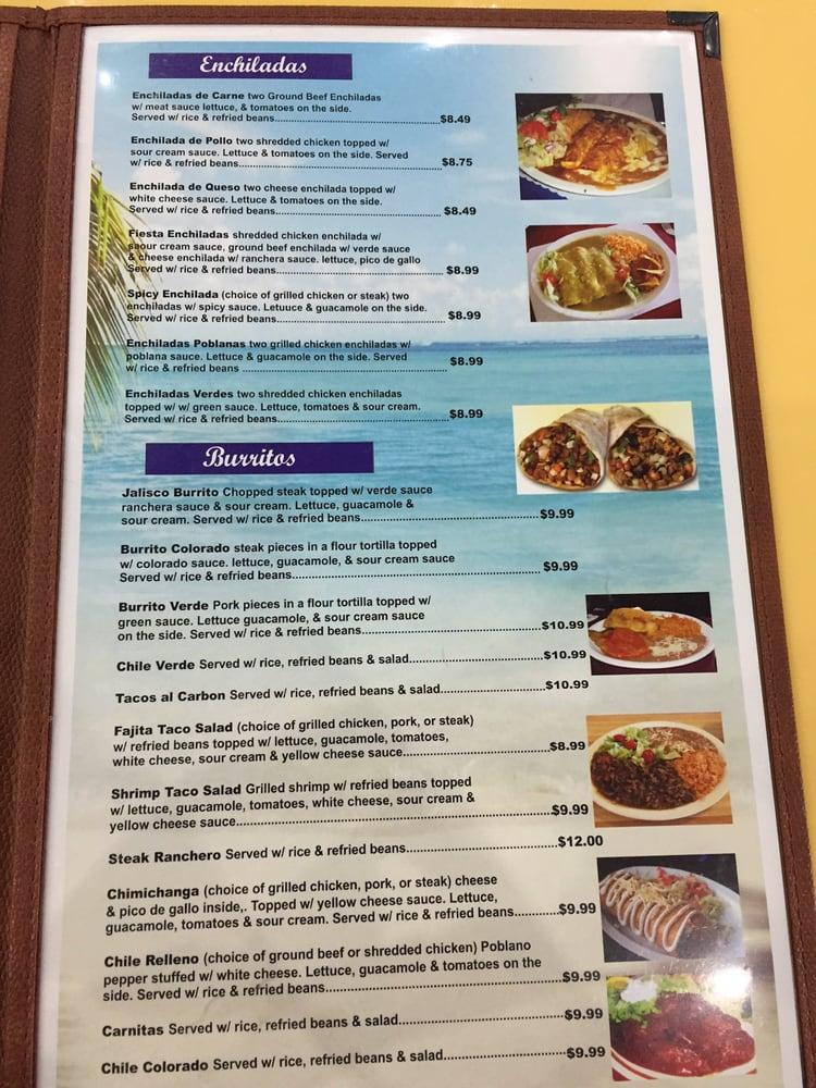 Menu at Mariscos Playa Azul restaurant, Springdale