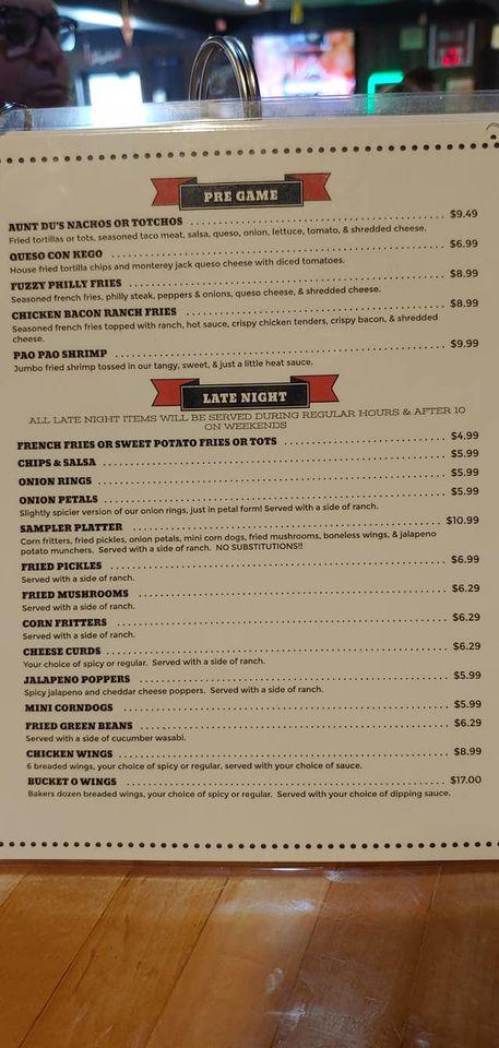 Menu at The Keg Sportsbar And Grill, Colwich