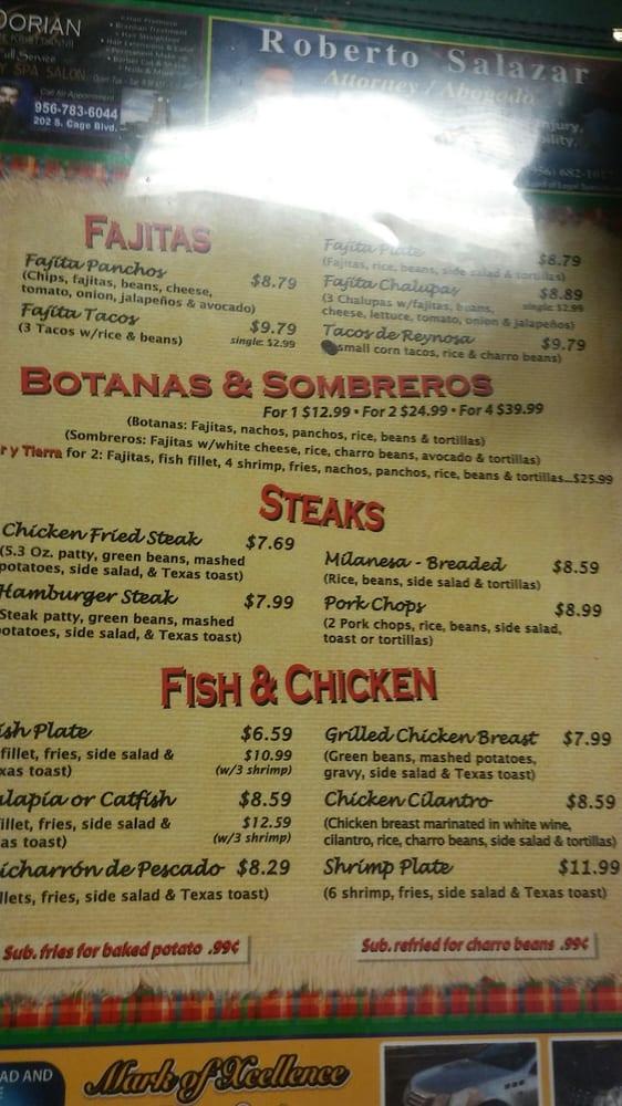 Menu at Taco Fiesta Restaurant, McAllen, N McColl Rd