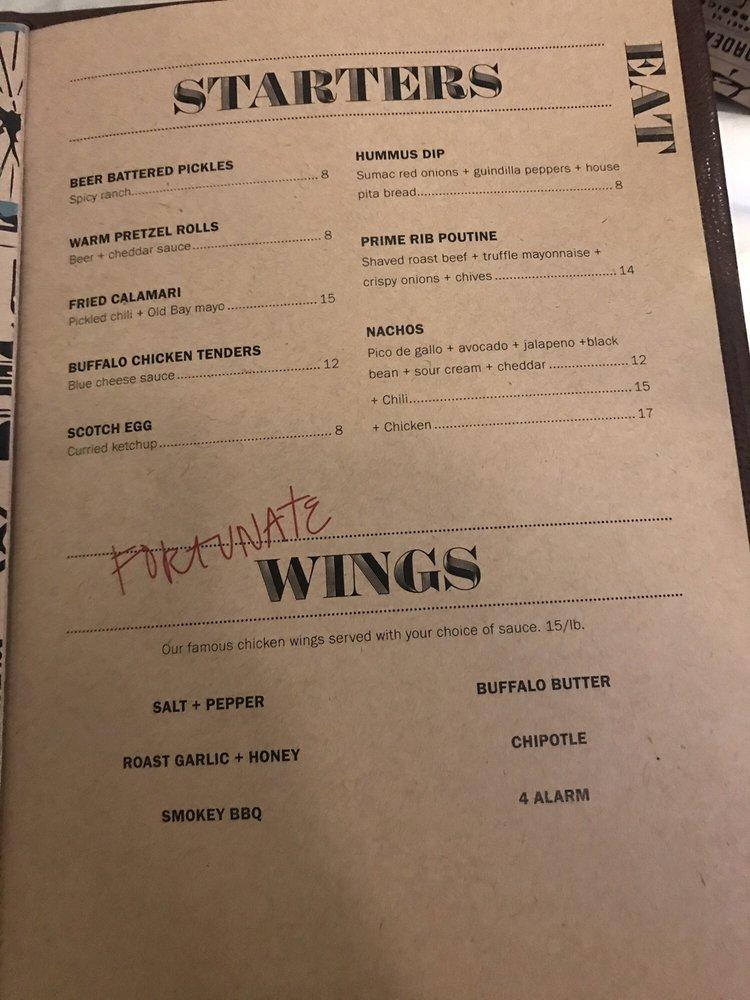 Menu at The Fortunate Fox pub & bar, Toronto