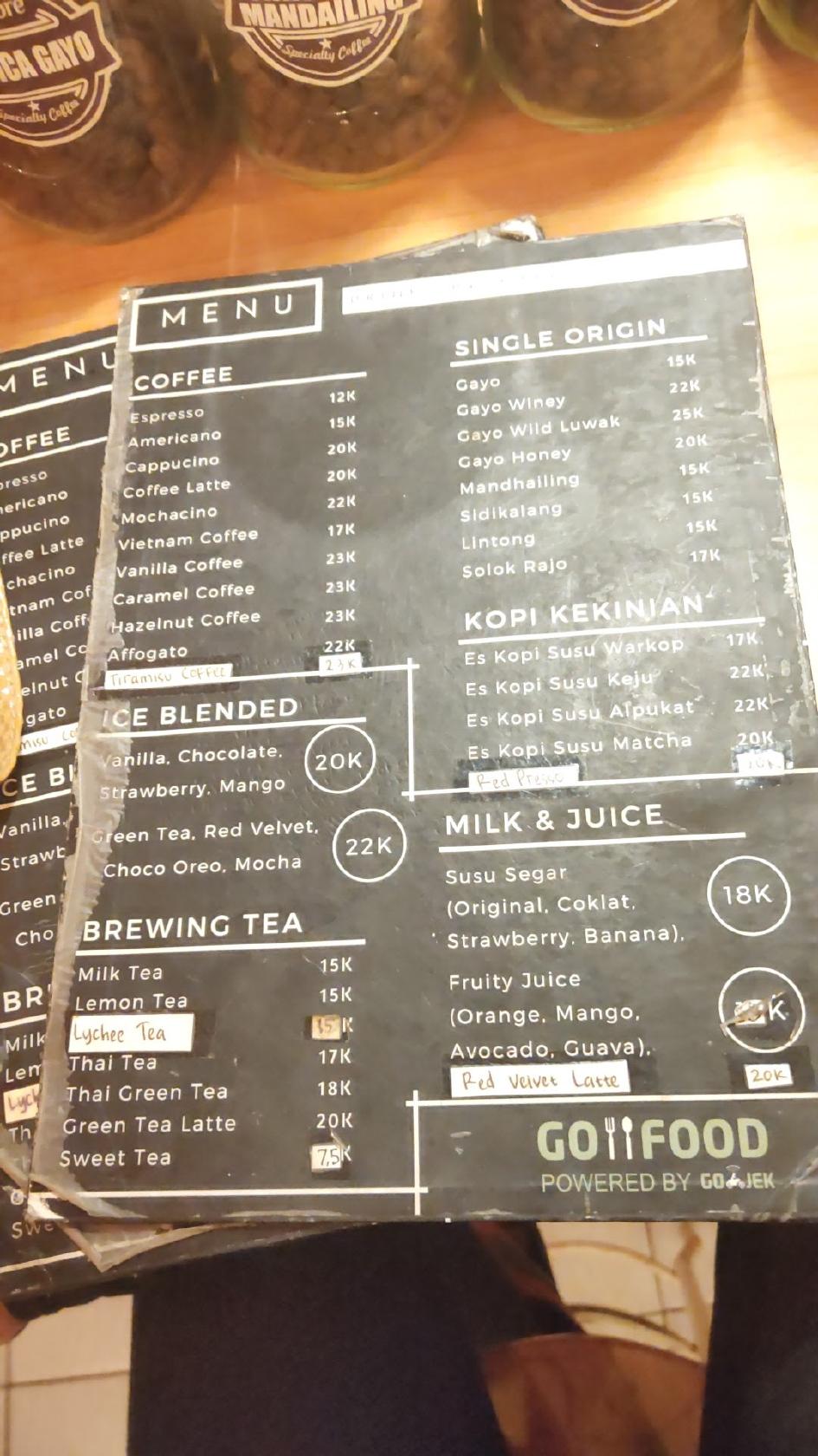 Menu at WARKOP MIGLIORE CITEUREUP #3 cafe, Bogor