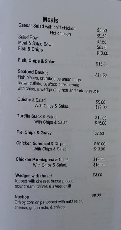 Menu at Cafe Thirty-Three, Gatton