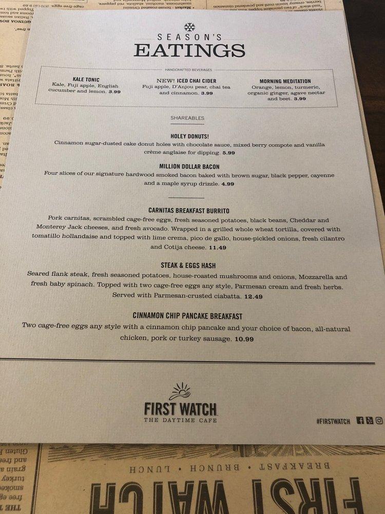 Menu at First Watch cafe, Fort Worth, Lakewood Hill Dr Suite 112