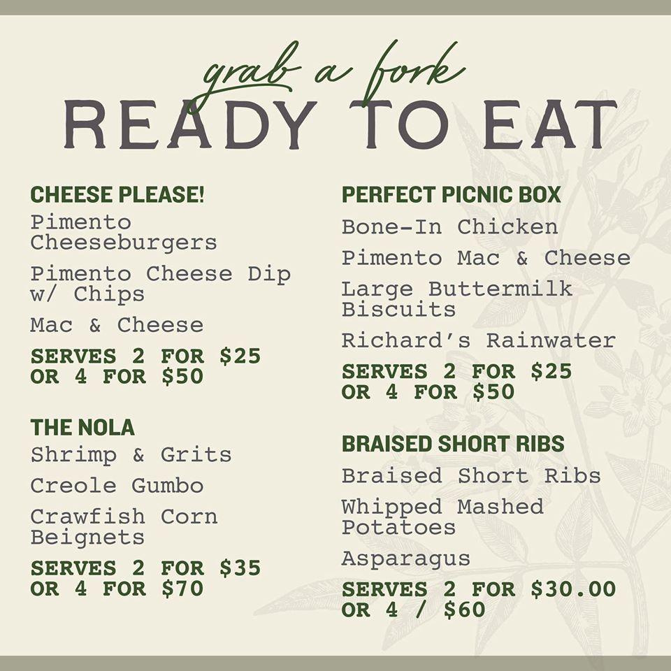 Menu at Ida Claire restaurant, Addison