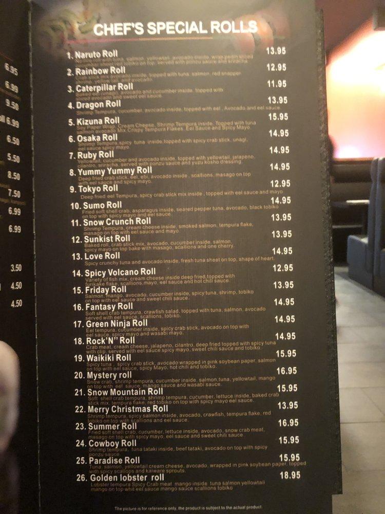 Menu at Kizuna Sushi Bar & Grill, Kaneohe