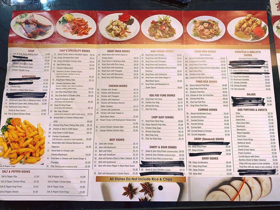 Menu at Lomond House Carry Out restaurant, Renfrew