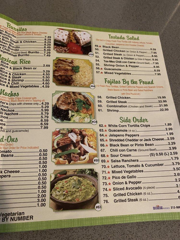 Menu at Taco Place restaurant, New York City, 94-03 63rd Dr