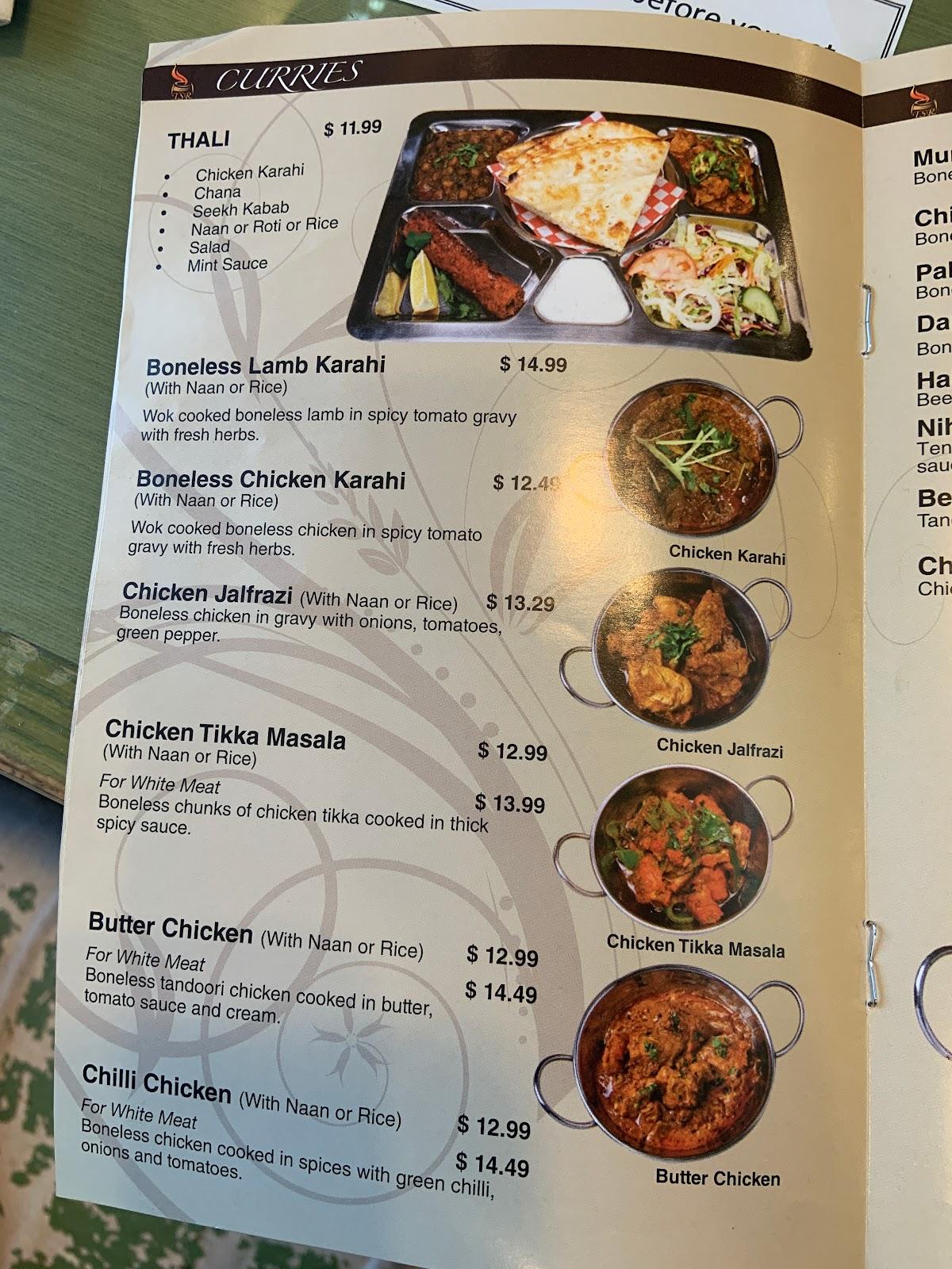 Menu at Tandoori Style Restaurant, Brampton