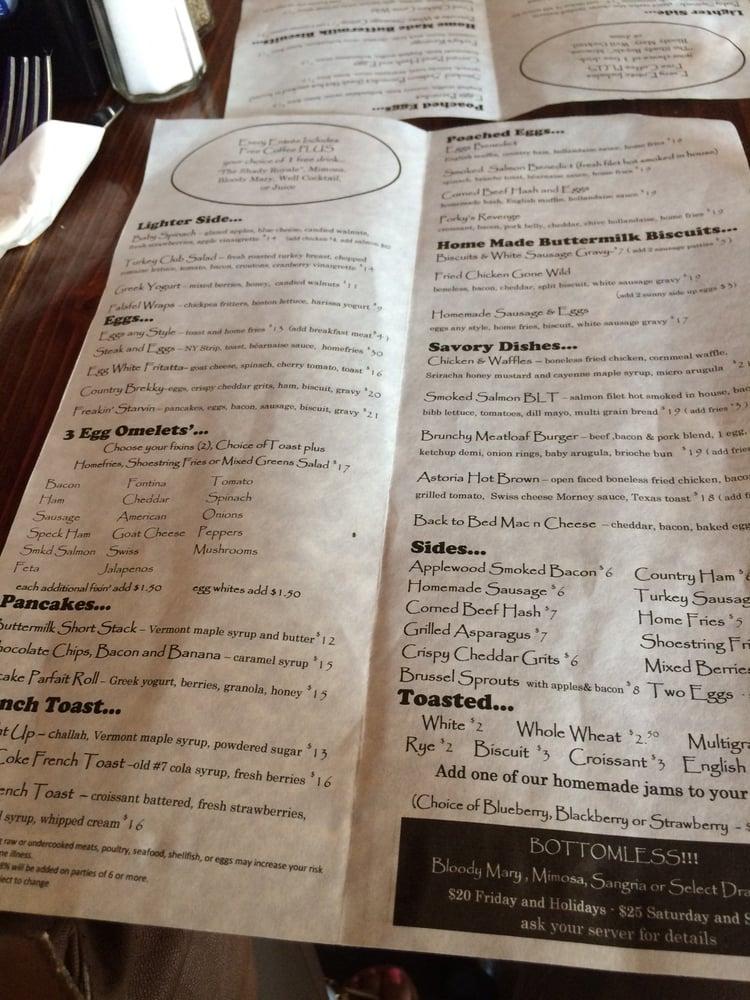 Menu at The Shady Lady pub & bar, New York City, 34-19 30th Ave