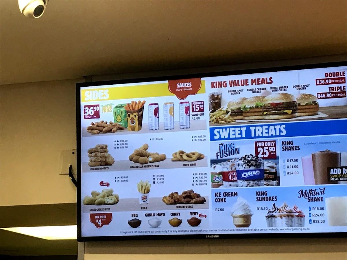 Menu at Burger King Pavilion (Halaal) restaurant, Westville, Pavilion ...