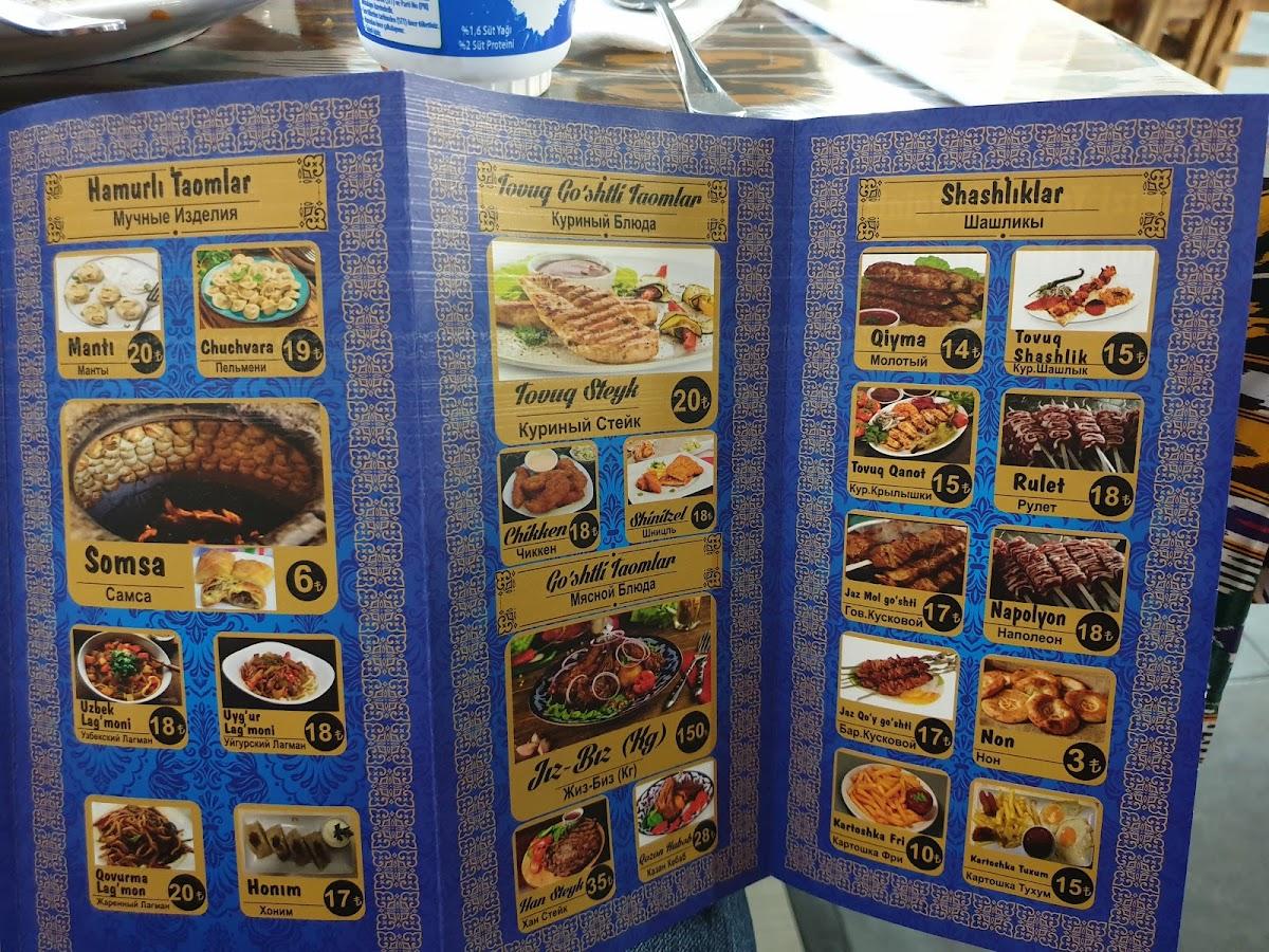 Menu at Han Atlas Üzbek Restaurant, Istanbul