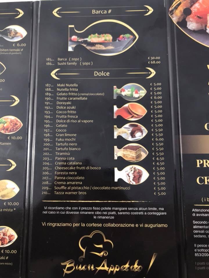Menu da Ristorante Sushi Yu, San Felice Circeo