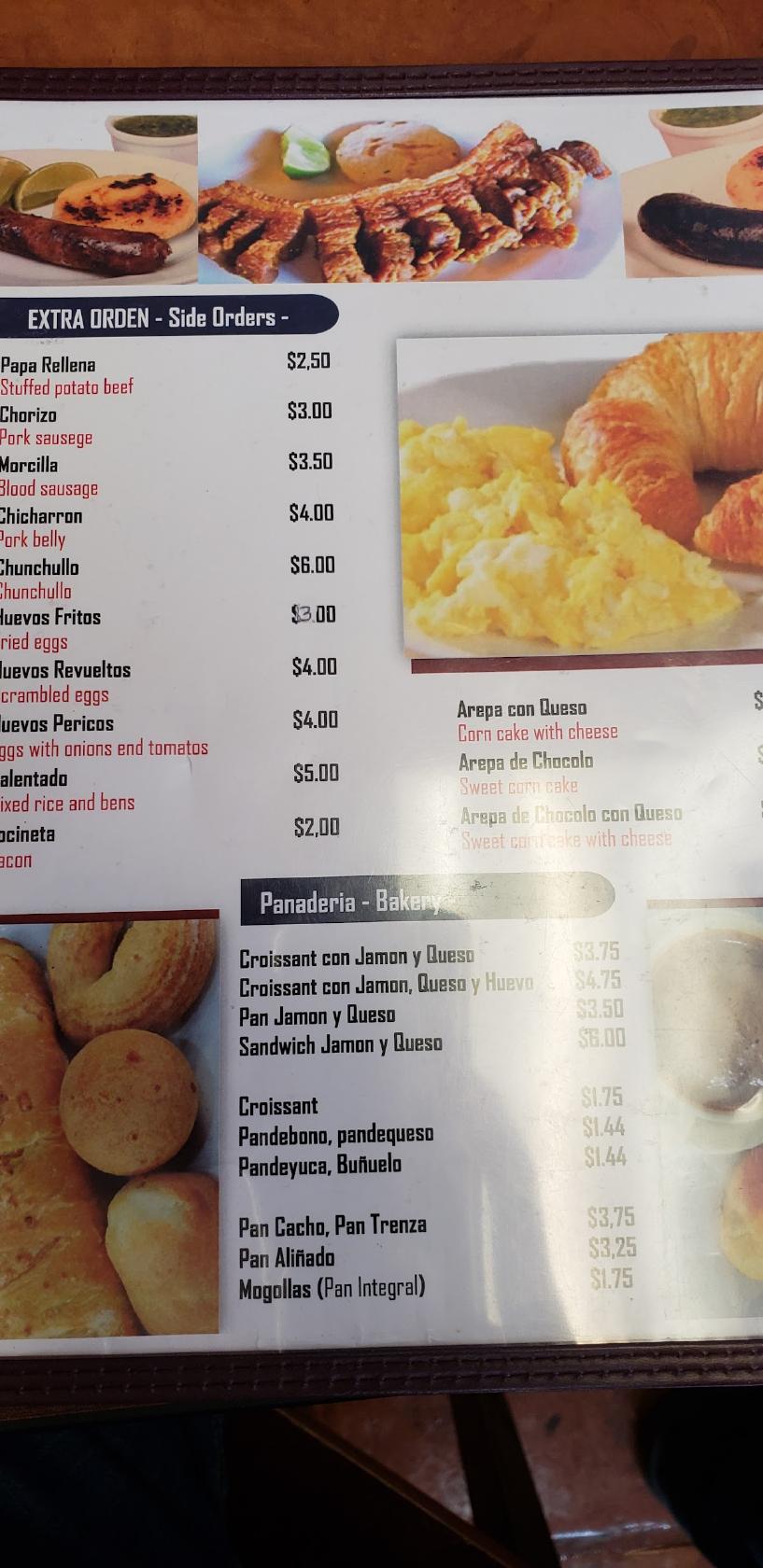 Carta de Brisas Bakery & Restaurant, Orlando