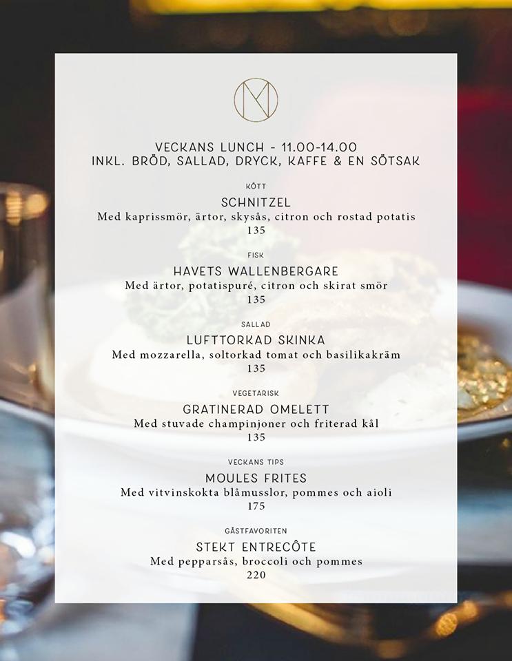 Menu at NOM pub & bar, Västerås
