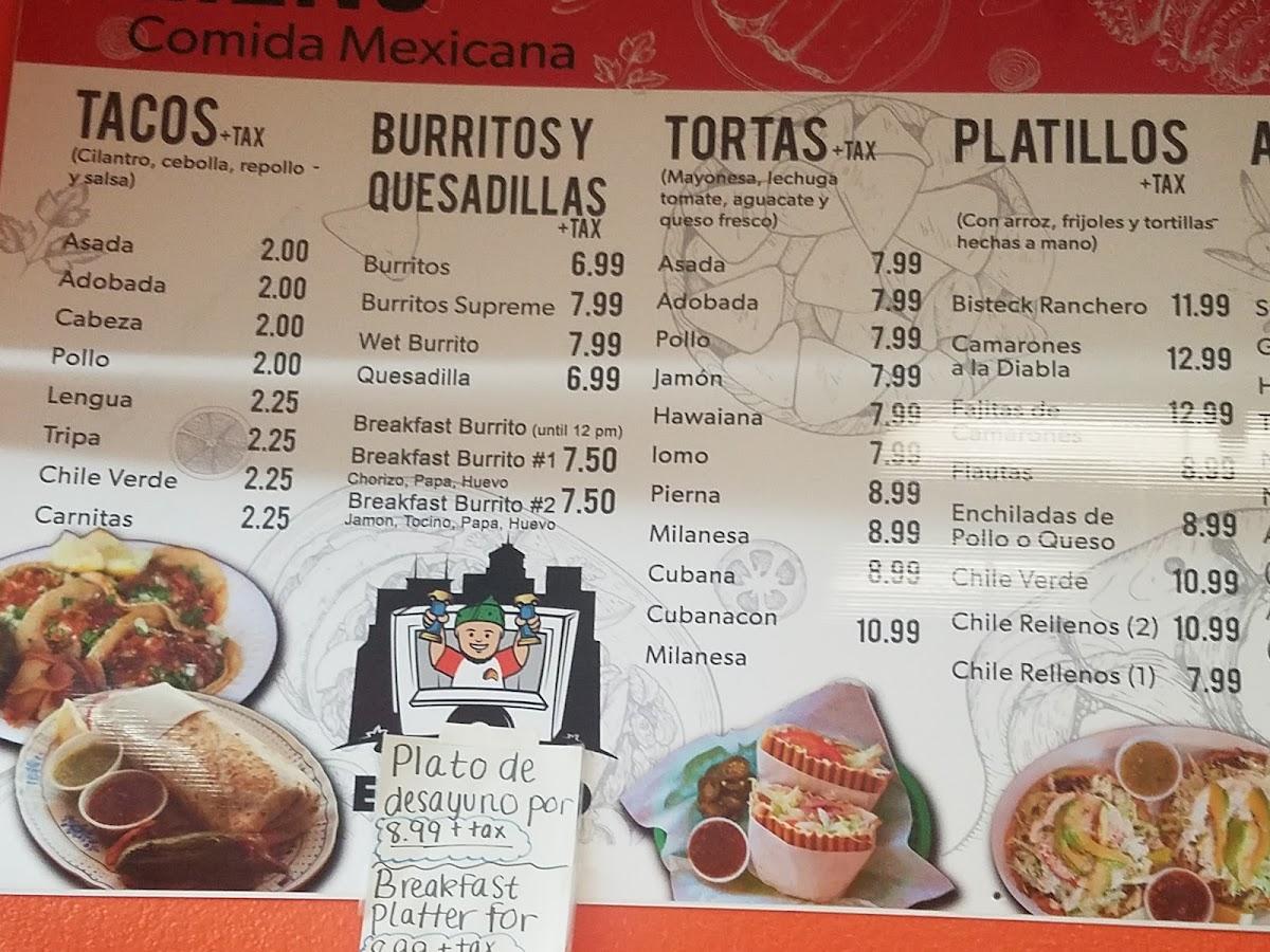 Menu at Taqueria El Premio Mayor restaurant, Fresno, N Maroa Ave