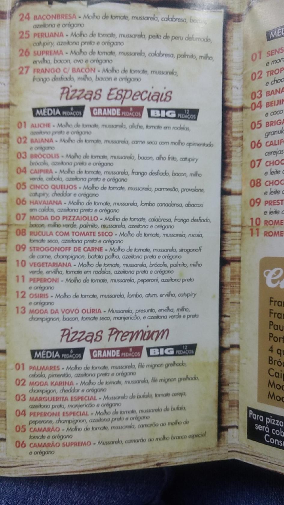 Menu em Belle Pizza Pizzaria, Maringá
