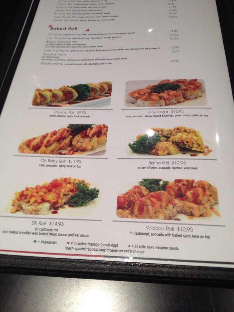 Menu at Arigato Sushi restaurant, Salinas
