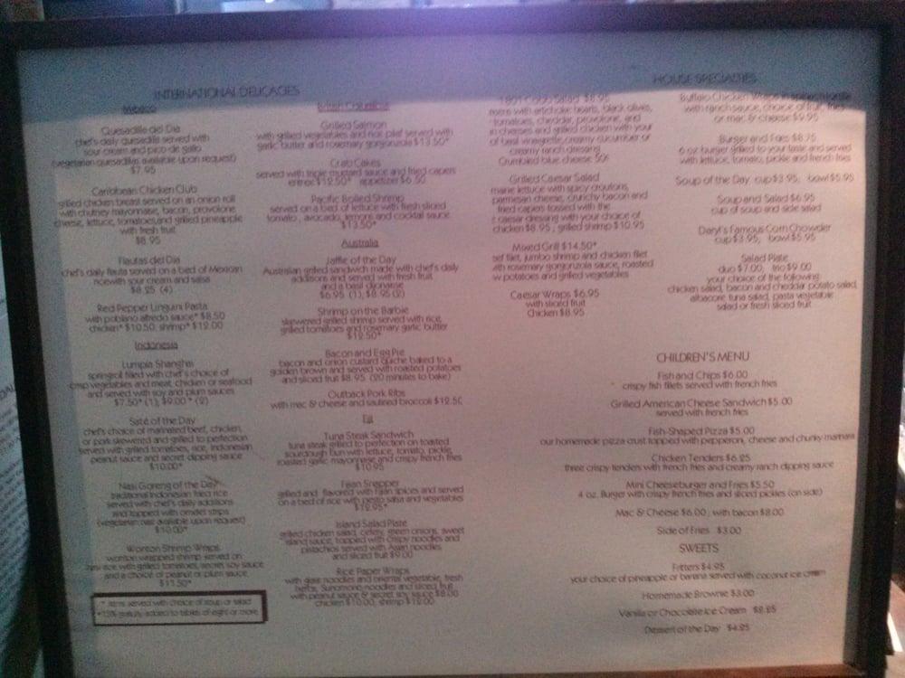 Menu at Eighteen~O~One Restaurant, Dallas
